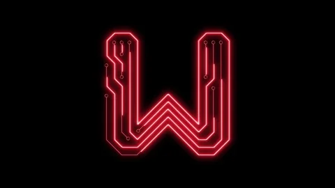 Animated red neon glowing alphabet lette... | Stock Video | Pond5