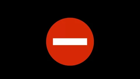 Animated Red "No Entry" Road Sign or "NO... | Stock Video | Pond5