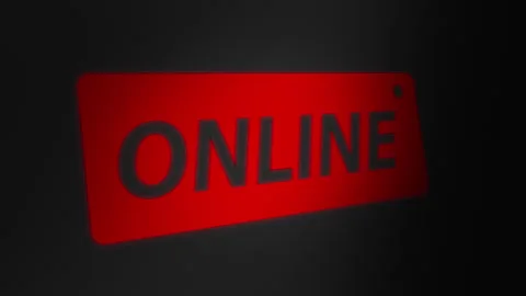 Animated Red "ONLINE" Sign With Blinking... | Stock Video | Pond5