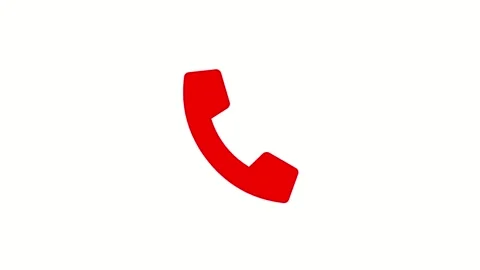 Animated Red Phone Icon on White Screen.... | Stock Video | Pond5