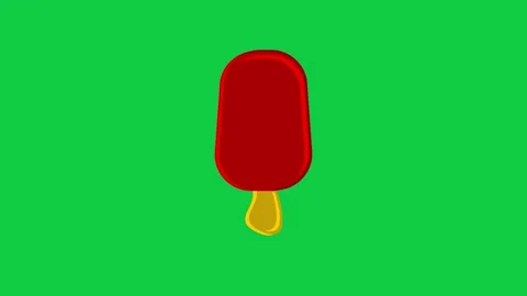 Animated red popsicle on a green screen. | Stock Video | Pond5