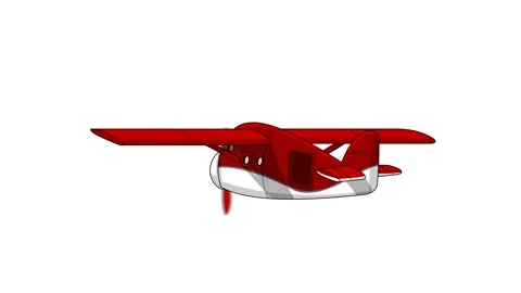 Animated Red Propeller Airplane | Stock Video | Pond5