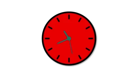 Animated red wall clock icon with simple... | Stock Video | Pond5