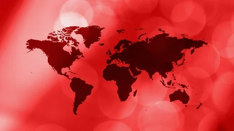 Animated red world map, live tv news bac... | Stock Video | Pond5