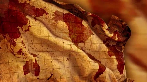 Animated red world map waving in the win... | Stock Video | Pond5