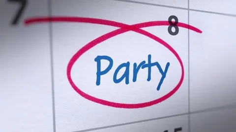 Animated Reminder Party in Calendar | Stock Video | Pond5