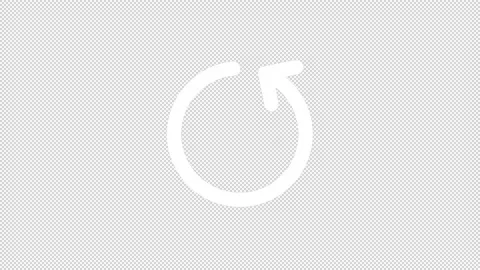 Animated restart white line ui icon | Stock Video | Pond5