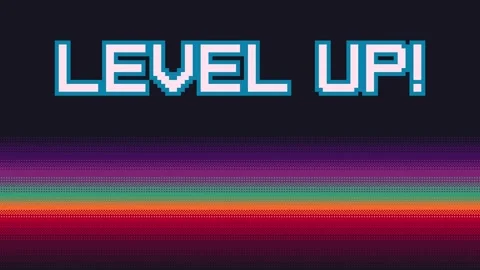 Animated retro Level Up pixel art text w... | Stock Video | Pond5