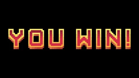 Animated retro pixel art You Win text on... | Stock Video | Pond5