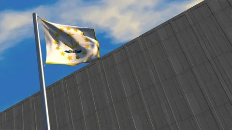 Animated Rhode Island flag waving with a... | Stock Video | Pond5
