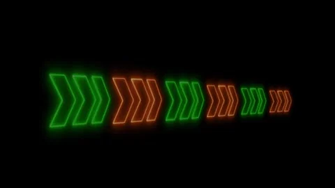 Animated right neon arrow on black scree... | Stock Video | Pond5