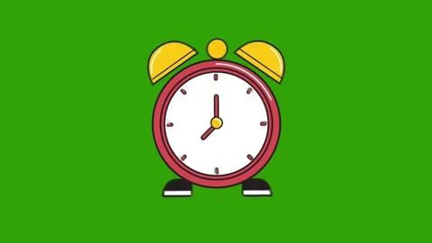 Animated ringing alarm clock on green sc... | Stock Video | Pond5