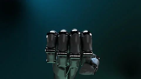 Animated robot hand punching. | Stock Video | Pond5