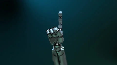 Animated robot hand wagging finger | Stock Video | Pond5