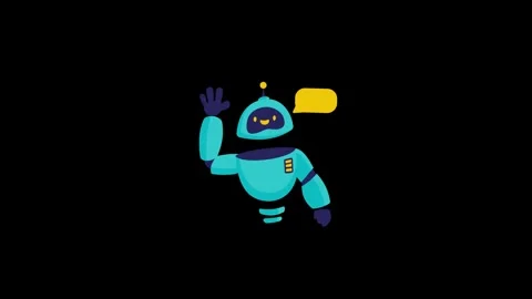 Animated Robot Waving icon background an... | Stock Video | Pond5