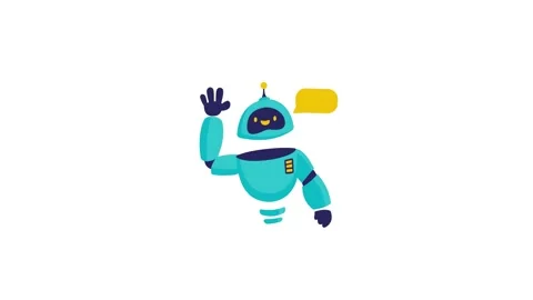 Animated Robot Waving icon background an... | Stock Video | Pond5