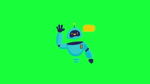 Animated Robot Waving icon background an... | Stock Video | Pond5