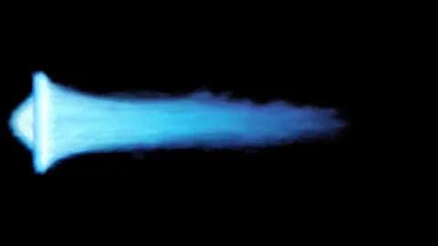 Animated rocket or jet engine blue flame... | Stock Video | Pond5