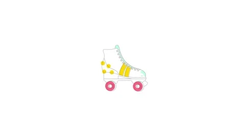 Animated Roller Skates icon background a... | Stock Video | Pond5