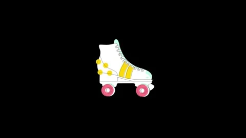 Animated Roller Skates icon background a... | Stock Video | Pond5