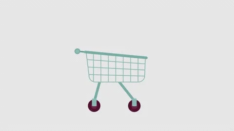 Animated rolling shopping cart | Stock Video | Pond5