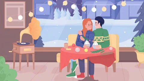 Animated romantic date illustration | Stock Video | Pond5
