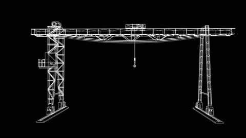 Animated rotation of the Gantry crane | Stock Video | Pond5