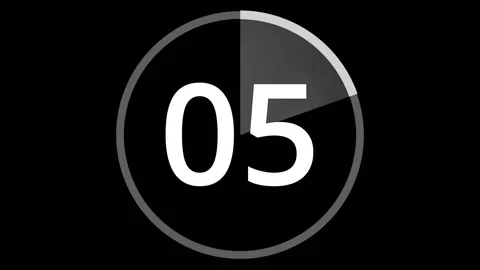 Animated round 30 second timer on black ... | Stock Video | Pond5