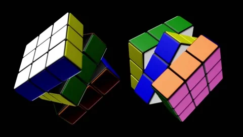 Animated Rubik's cube. Rubik cubes. | Stock Video | Pond5