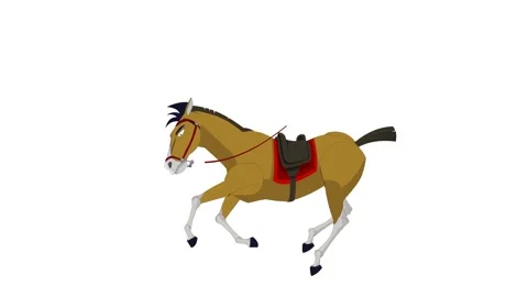 Animated Running Saddled Horse | Stock Video | Pond5