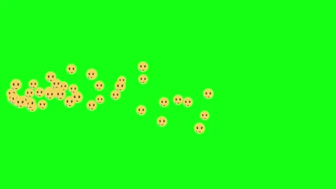 Animated sad emoji particles on green ba... | Stock Video | Pond5