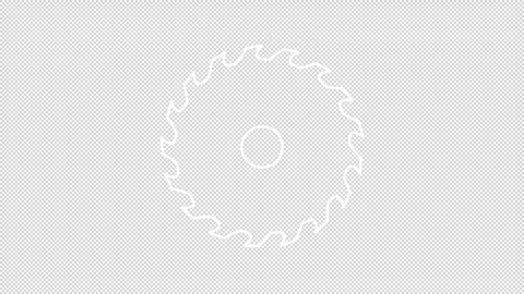 Animated saw blade white icon | Stock Video | Pond5