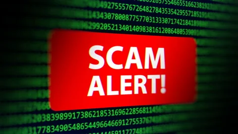 Animated Scam Alert on Abstract Green Nu... | Stock Video | Pond5