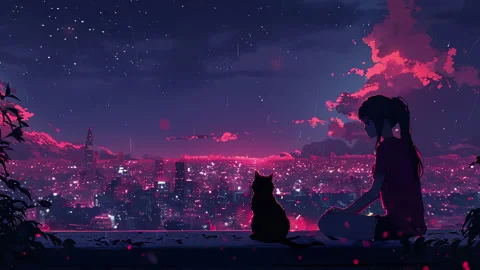 An animated scene featuring a girl and a... | Stock Video | Pond5