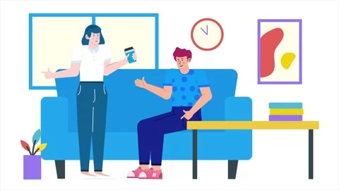 Animated scene of two people interacting... | Stock Video | Pond5