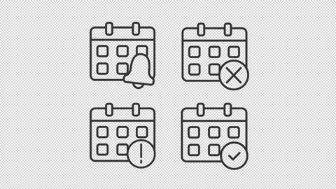 Animated schedule linear icons | Stock Video | Pond5