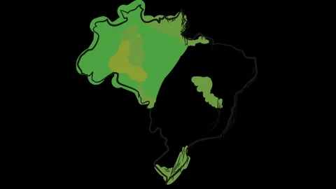 Animated self-drawing Brazil map in line... | Stock Video | Pond5