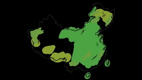 Animated self-drawing China map in line ... | Stock Video | Pond5