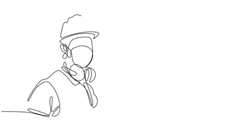 Animated self drawing of continuous line... | Stock Video | Pond5