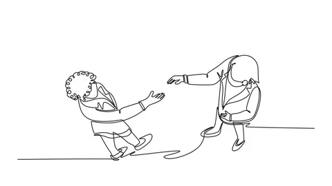 Animated self drawing of continuous line... | Stock Video | Pond5