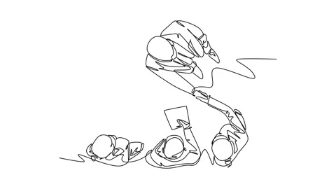 Animated self drawing of continuous line... | Stock Video | Pond5