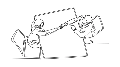 Animated self drawing of continuous line... | Stock Video | Pond5