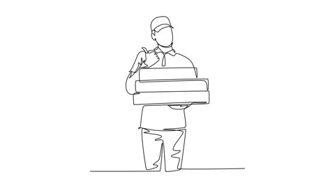 Animated self drawing of continuous line... | Stock Video | Pond5