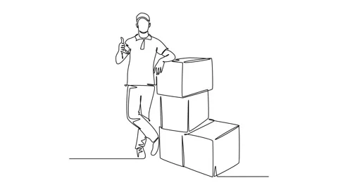 Animated self drawing of continuous line... | Stock Video | Pond5