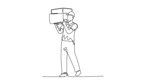 Animated self drawing of continuous line... | Stock Video | Pond5