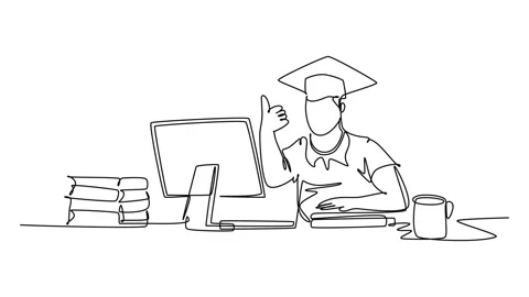 Animated self drawing of continuous line... | Stock Video | Pond5