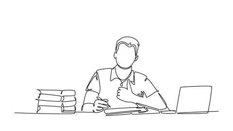 Animated self drawing of continuous line... | Stock Video | Pond5