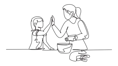 Mother Line Draw Stock Videos – Royalty-Free HD & 4K Videos