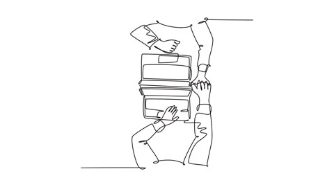 Animated self drawing continuous line dr... | Stock Video | Pond5