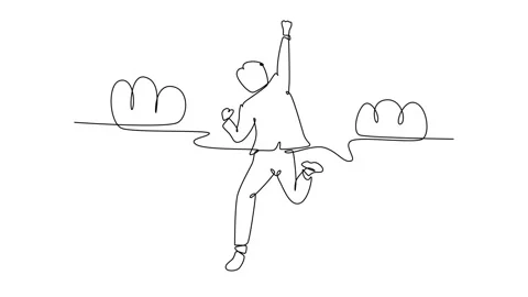 Animated self drawing of continuous line... | Stock Video | Pond5